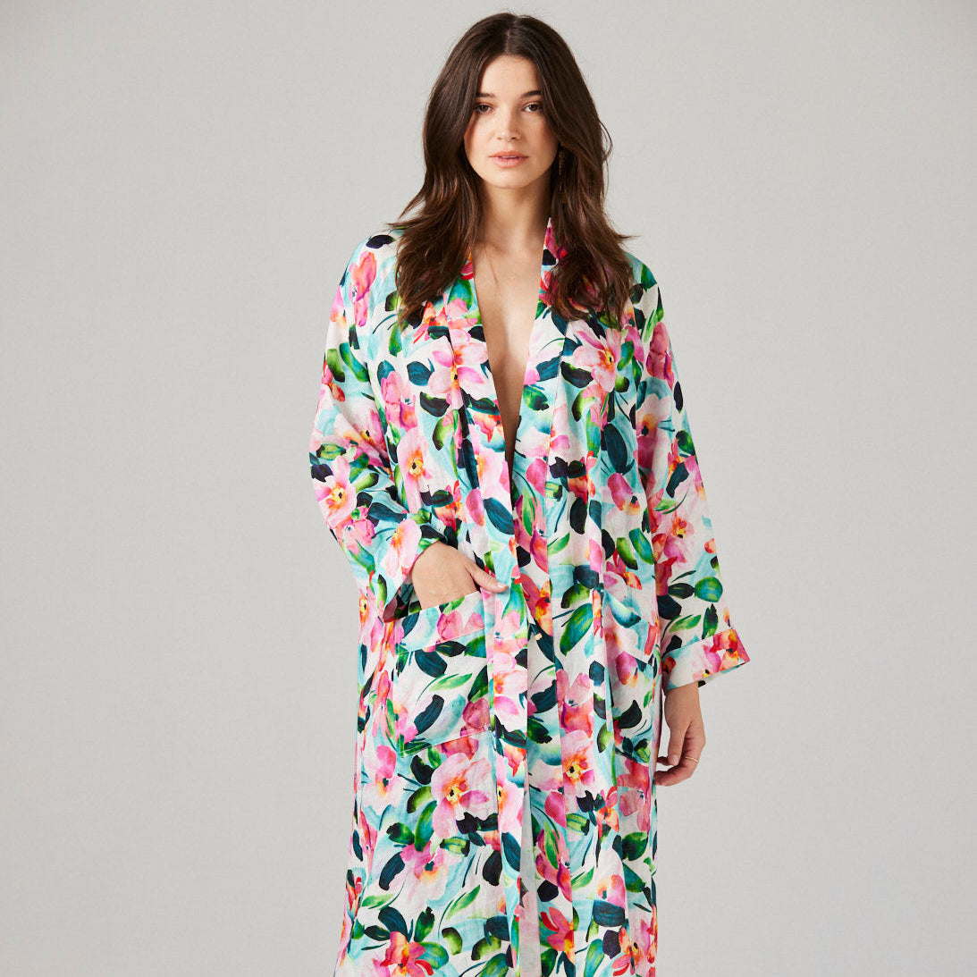 Bella Linen Robe - Petal Bloom – My Sanctuary NZ & AU