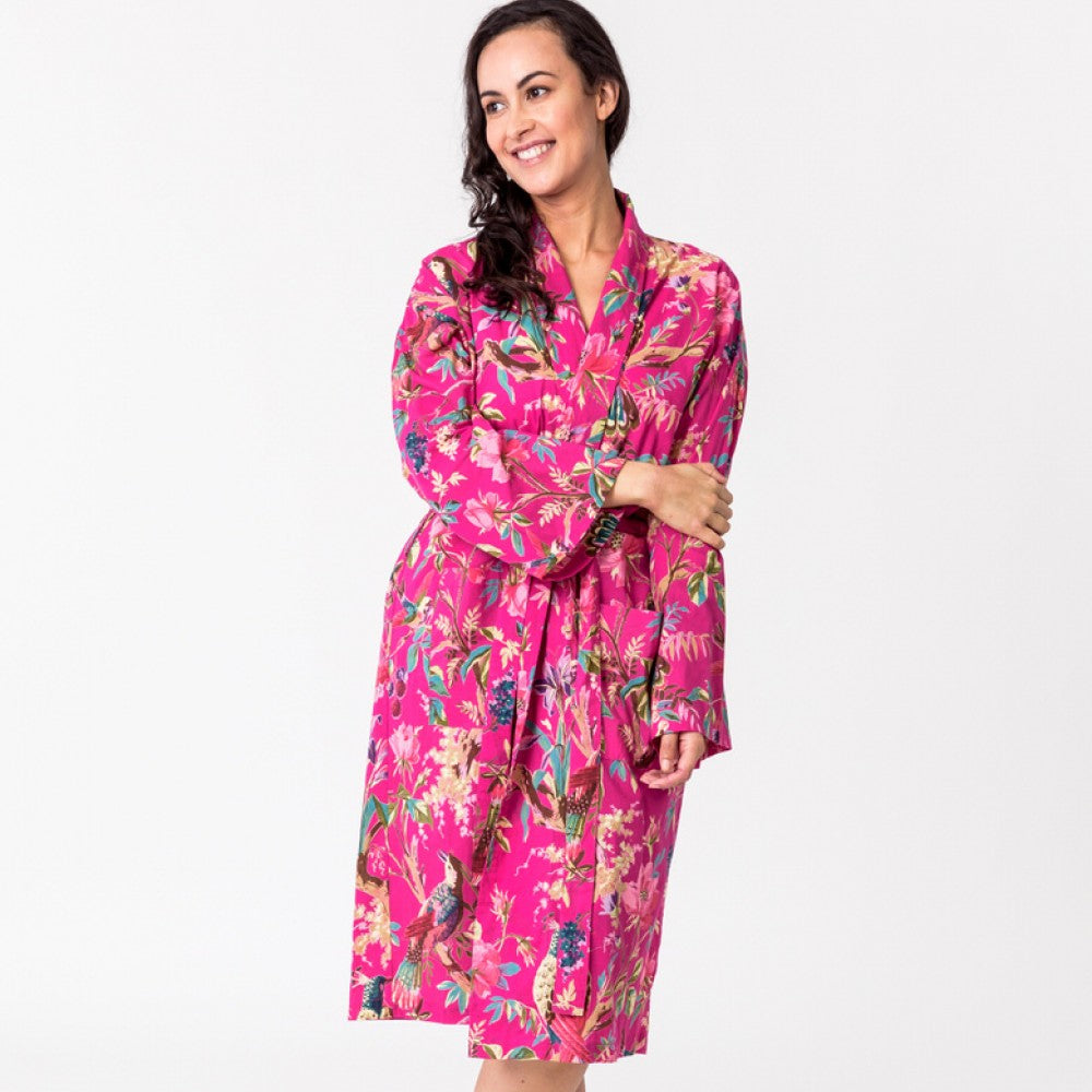 Paradise Hot Pink Kimono Robe – My Sanctuary NZ
