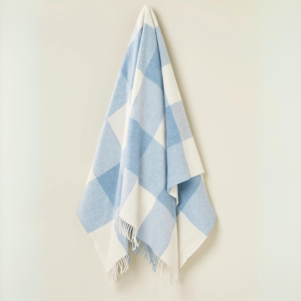 Checkboard Aqua Merino Wool Throw – My Sanctuary NZ & AU