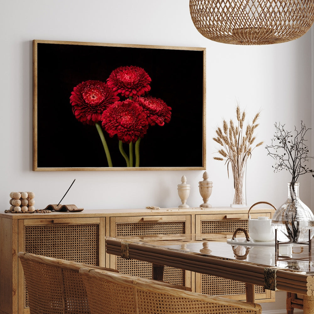 Red is the Colour of Passion - Limited Edition Gerbera Floral Wall Art ...